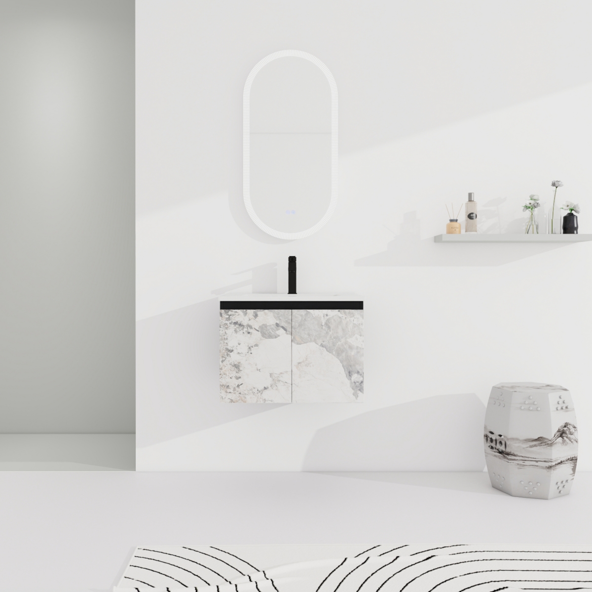 Click here for Wall-Mounted Bathroom Vanity with Ceramic Sink & S... prices