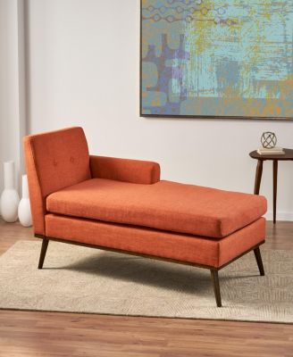 Simplie Fun Mid-Century Modern Tufted Chaise Lounge With Walnut Legs ...