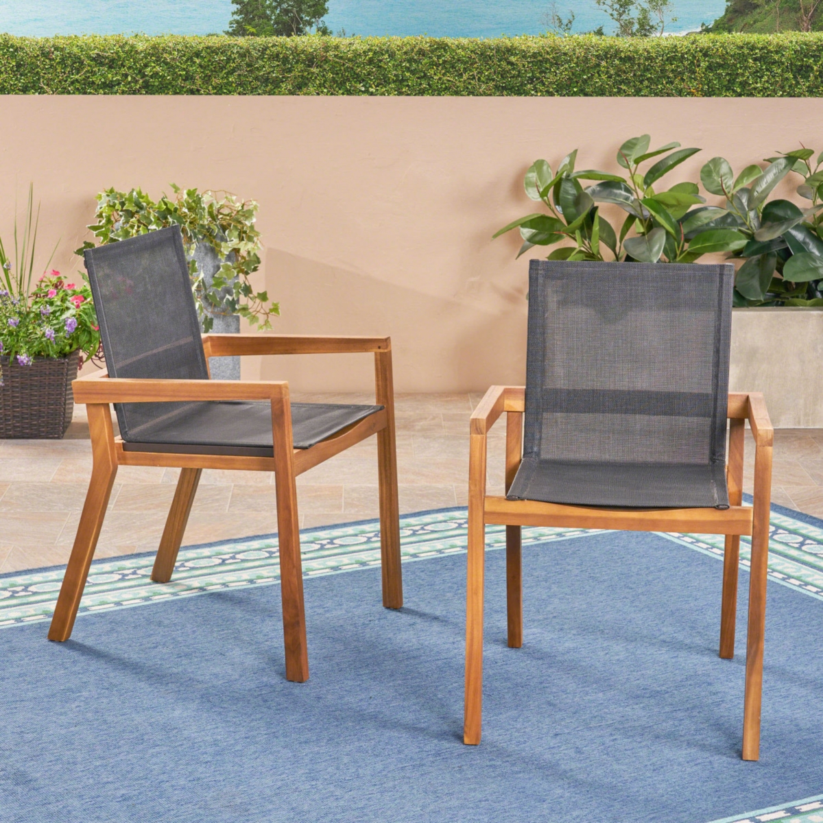 Click here for Streamdale Versatile Outdoor Mesh And Wood Dining... prices