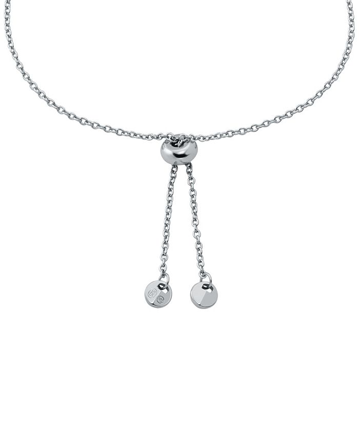 Michael Kors Sterling Silver Pavé Heart Charm Bracelet - Macy's