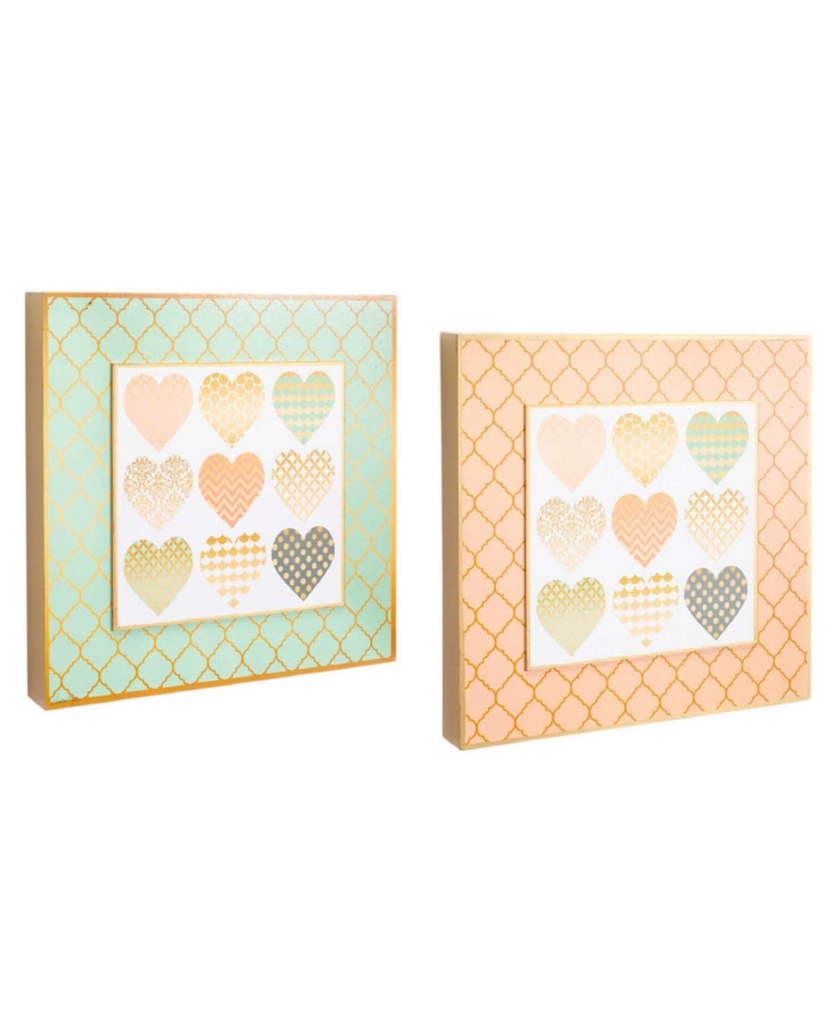 Click here for Slickblue Heart Pattern Wall Plaques with Gold Acc... prices