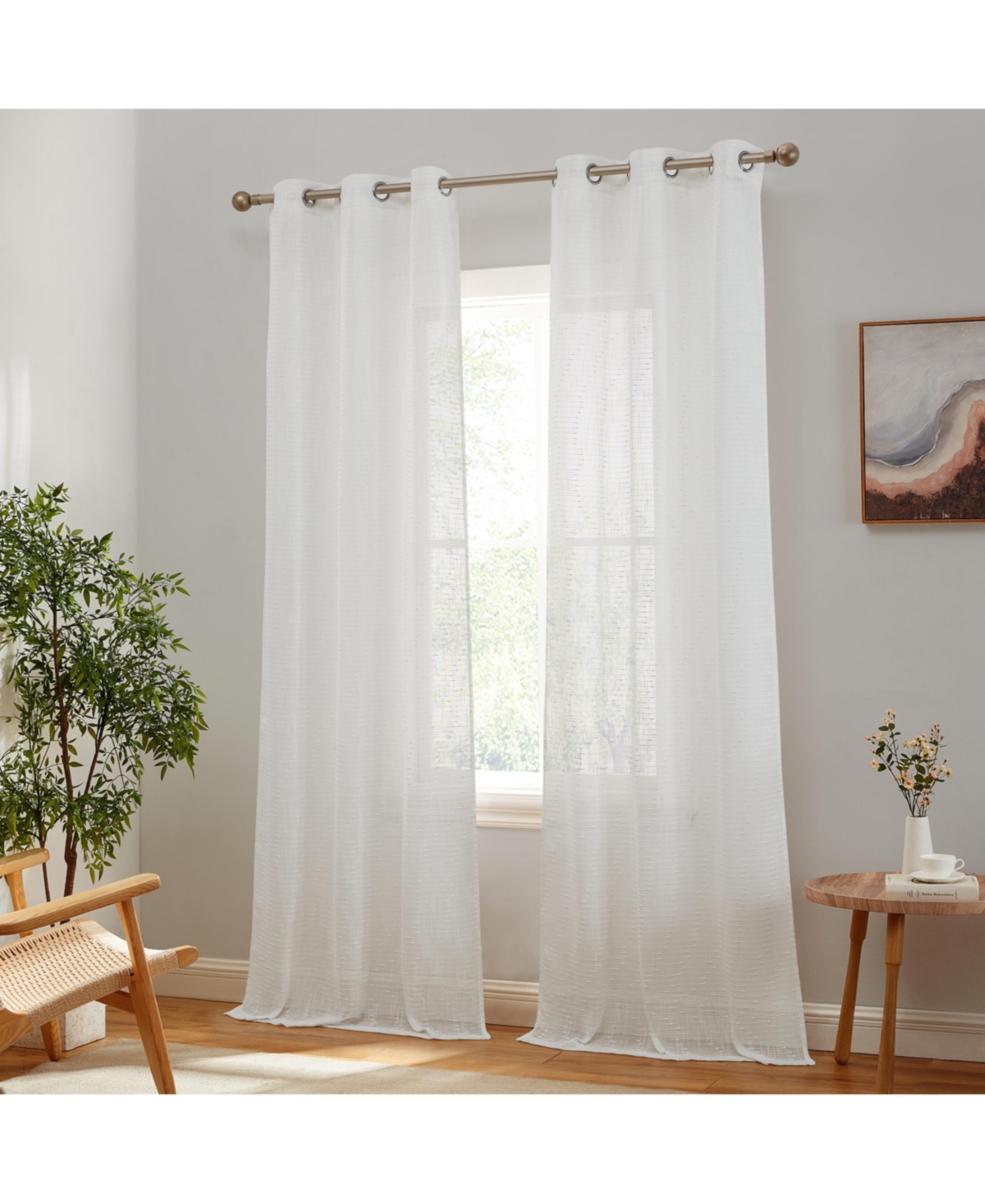 Click here for Hlc.me Emily Faux Linen Semi Sheer Light Filtering... prices