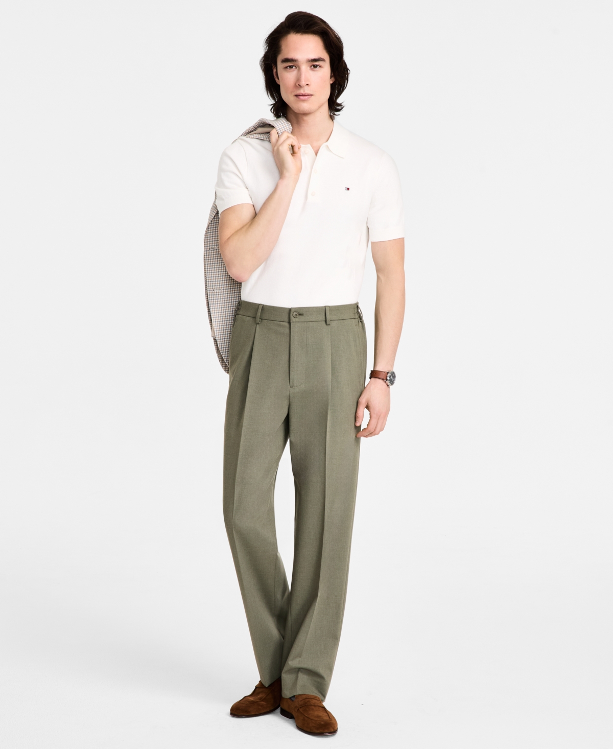 Tommy Hilfiger Mens Modern-Fit Dress Pants - Sage