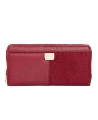 On 34th Angii Zip Around Rhubarb Colorblock Lizard Embossed Wallet ...