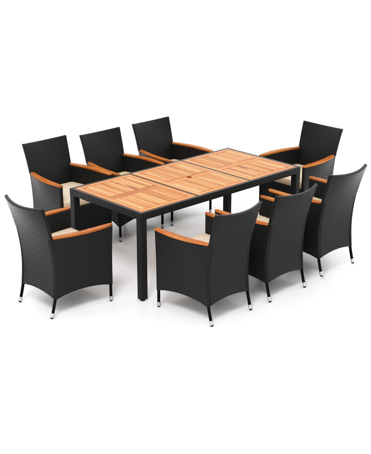 Click here for Slickblue 9 Pieces Outdoor Dining Set with Acacia... prices