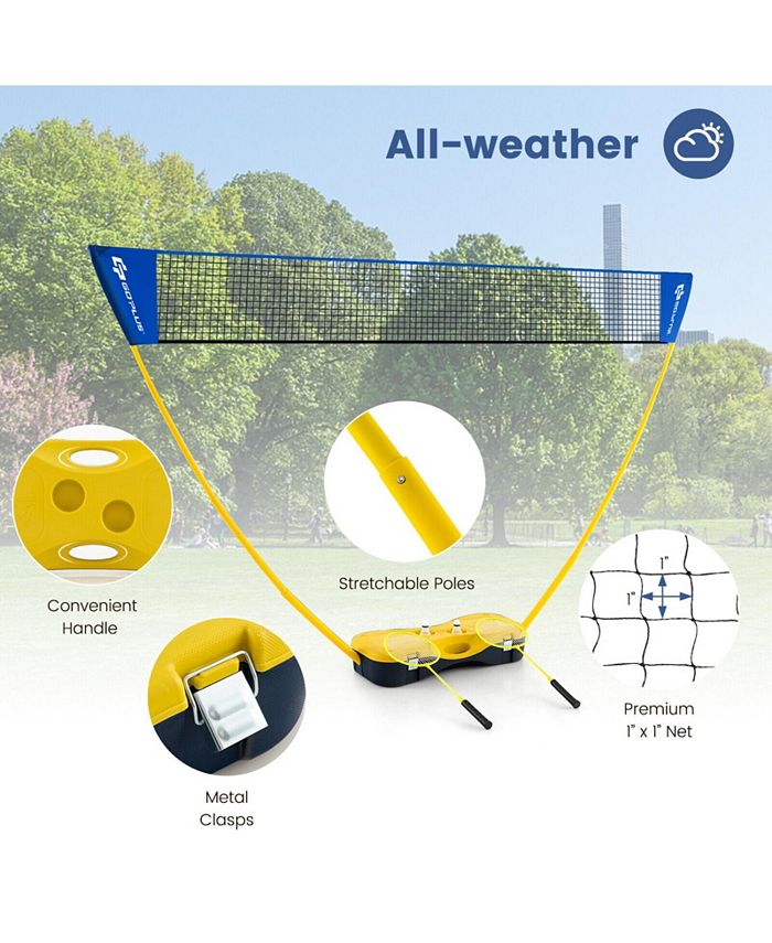 Slickblue Portable Badminton Set Outdoor Sport Game Set with 2 Shuttlecocks - Macy's