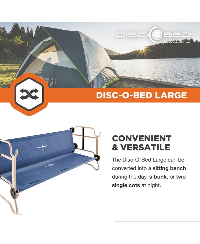 Disc-O-Bed Large Cam-O-Bunk Benchable Double Cot with Storage ...