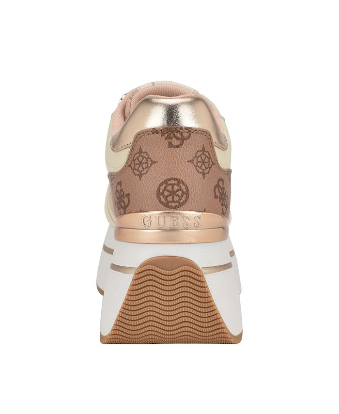 GUESS Women's Camrio Casual Double Platform Lace Up Sneakers - Macy's