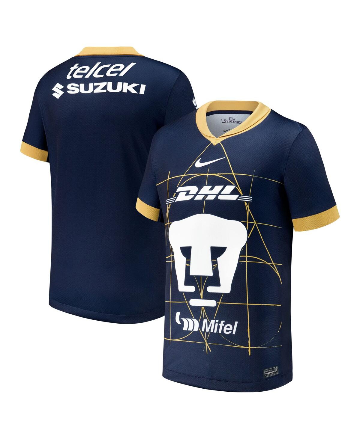 Click here for Nike Big Boys and Girls Navy Pumas 2024/25 Away Re... prices