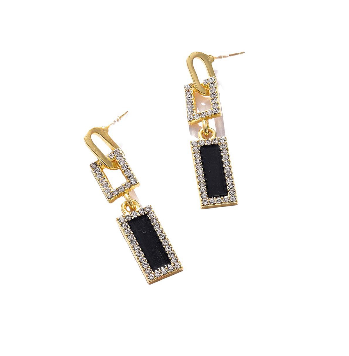 Click here for Sohi Womens Minimal Drop Earrings - Black prices