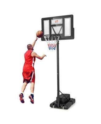 Costway Portable Basketball Hoop 11-Level Height Adjustable Basketball ...