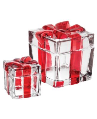 Godinger Small and Large Red Present Boxes, Set of 2 - Macy's