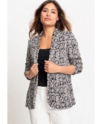 Olsen Women's Satin Effect Snake Blazer - Macy's