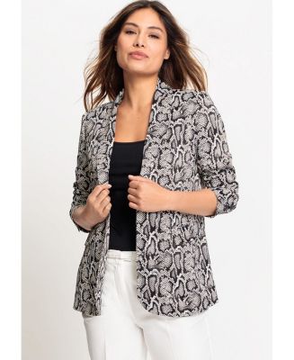 Olsen Women's Satin Effect Snake Blazer - Macy's