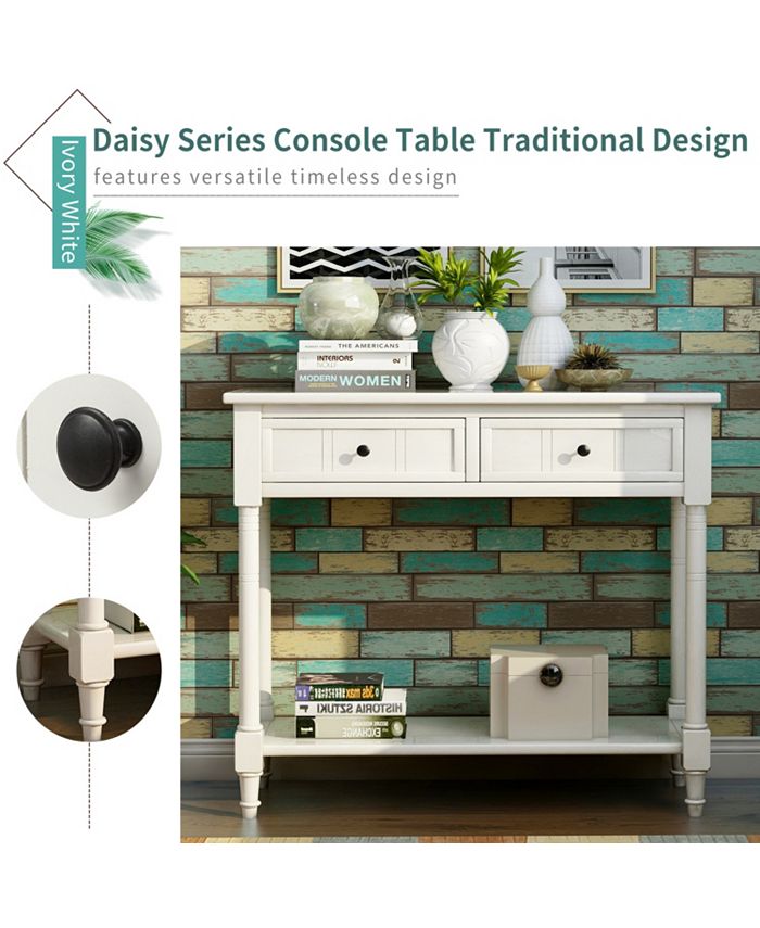 Simplie Fun Daisy Series Console Table Traditional Design With Two ...