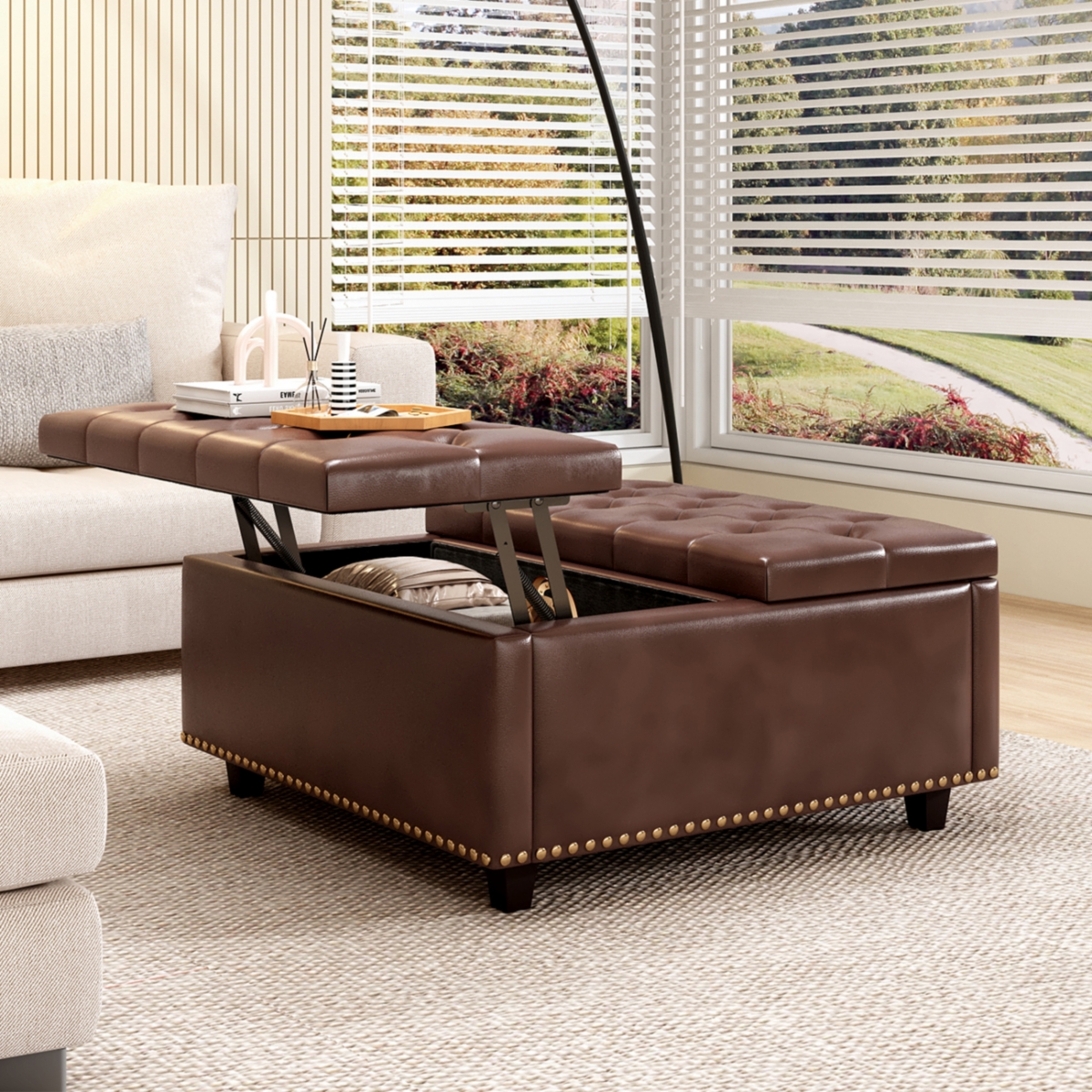 Click here for Streamdale Pu Leather Oversized Storage Ottoman wi... prices