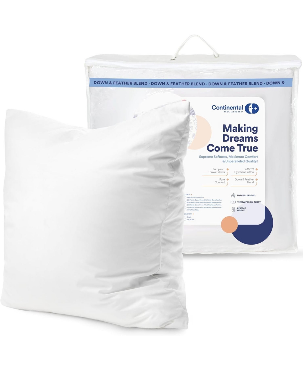 Click here for Continental Bedding 18x18 Luxury Throw Pillow Inse... prices