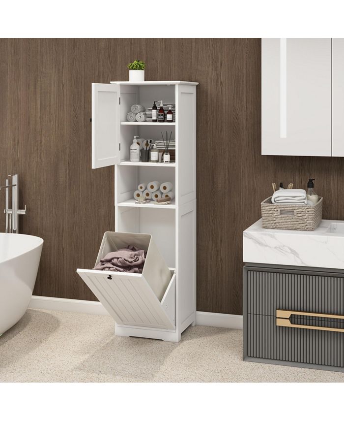 Simplie Fun One-Compartment One-Door Tilt-Out Laundry Sorter Cabinet ...