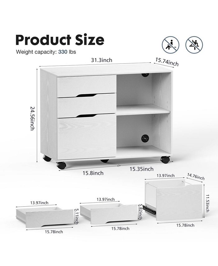 Simplie Fun Versatile Filing Cabinet Open Storage, File Drawers ...