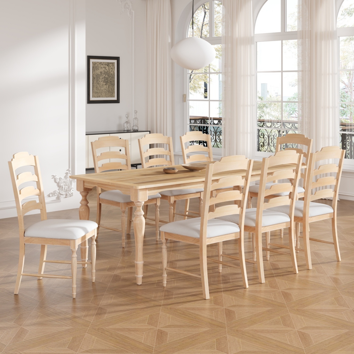 Click here for Streamdale Vintage 9-Piece Extendable Dining Set w... prices