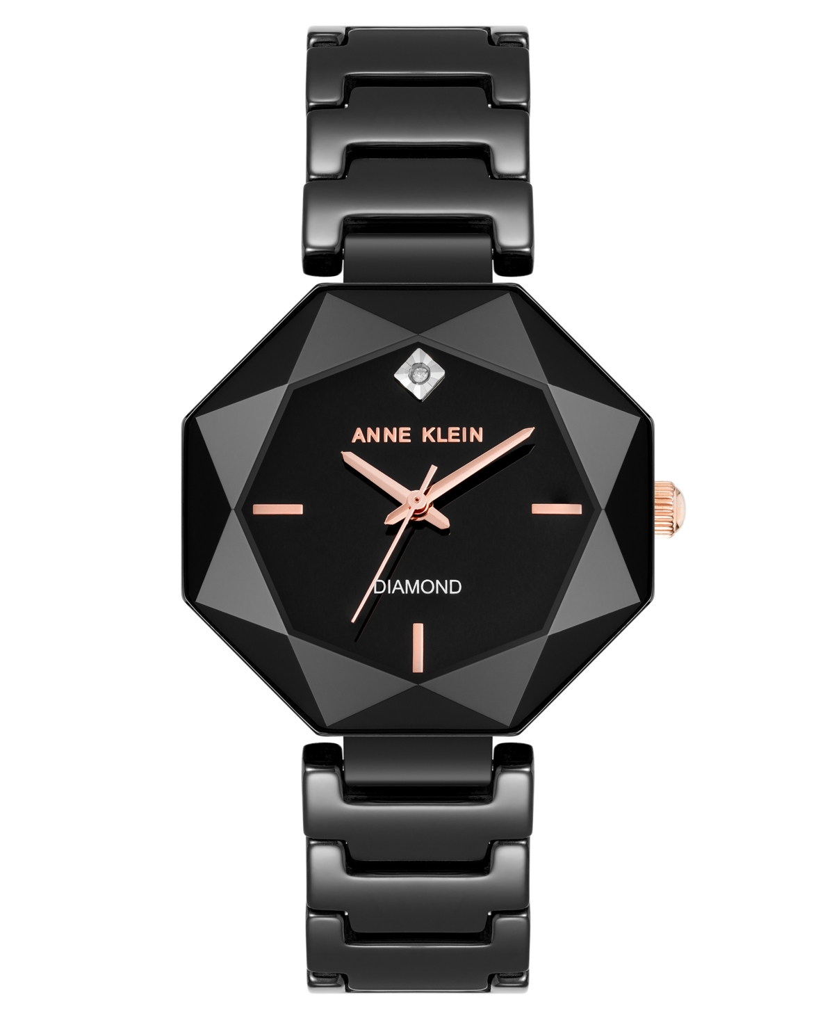 Click here for Anne Klein Womens Quartz Black Octagonal Ceramic W... prices