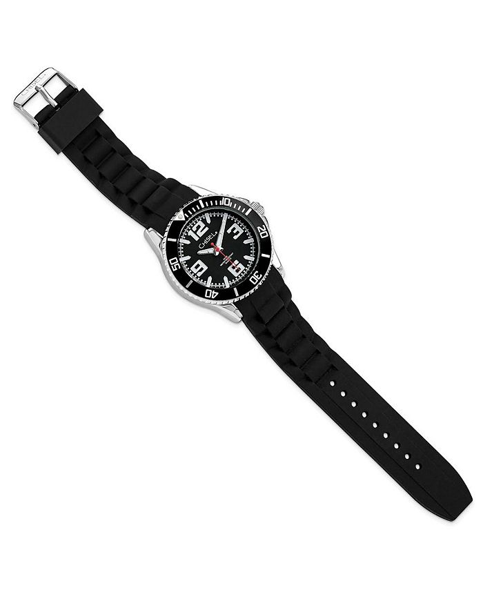 Chisel 44mm Black Silicone Strap Watch - Macy's
