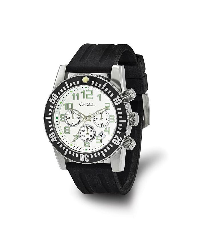 Chisel White Dial Silicone Strap Chronograph Watch - Macy's