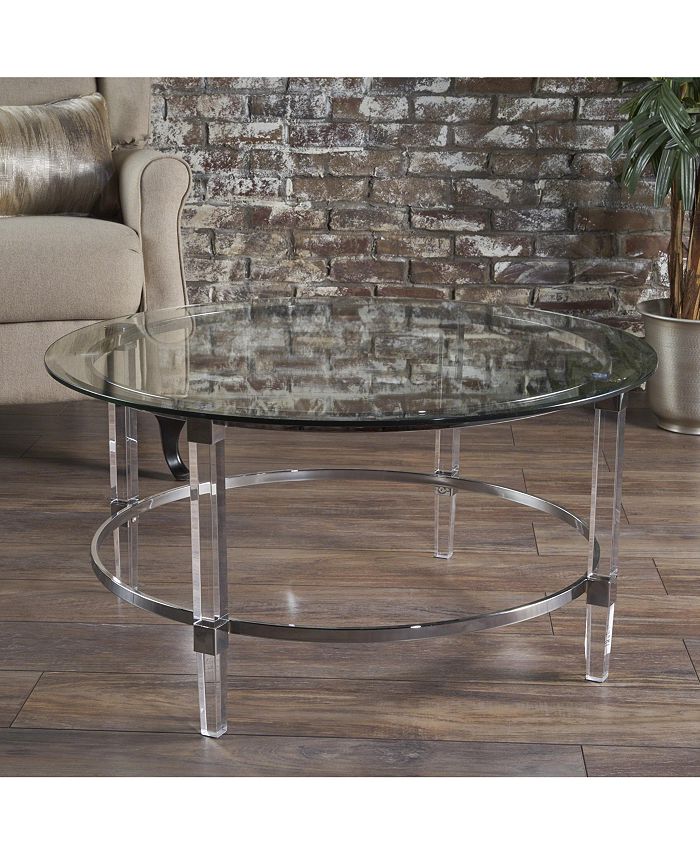 Simplie Fun Revolving Round Coffee Table Translucent Beauty, Timeless ...