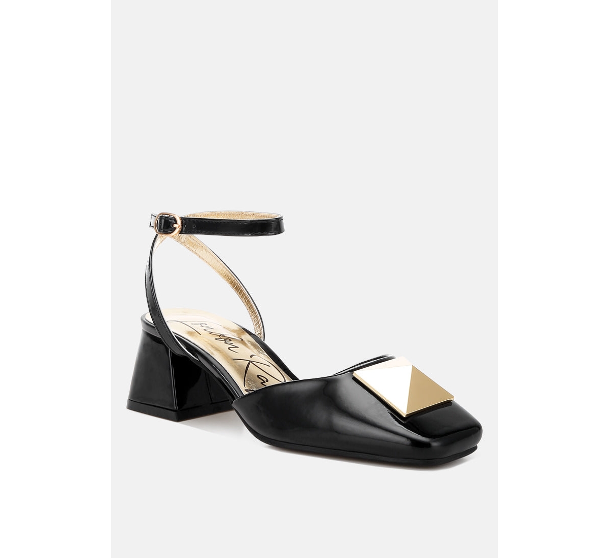 Click here for Griselda Brooch Detail Ankle Strap Sandals - Black prices