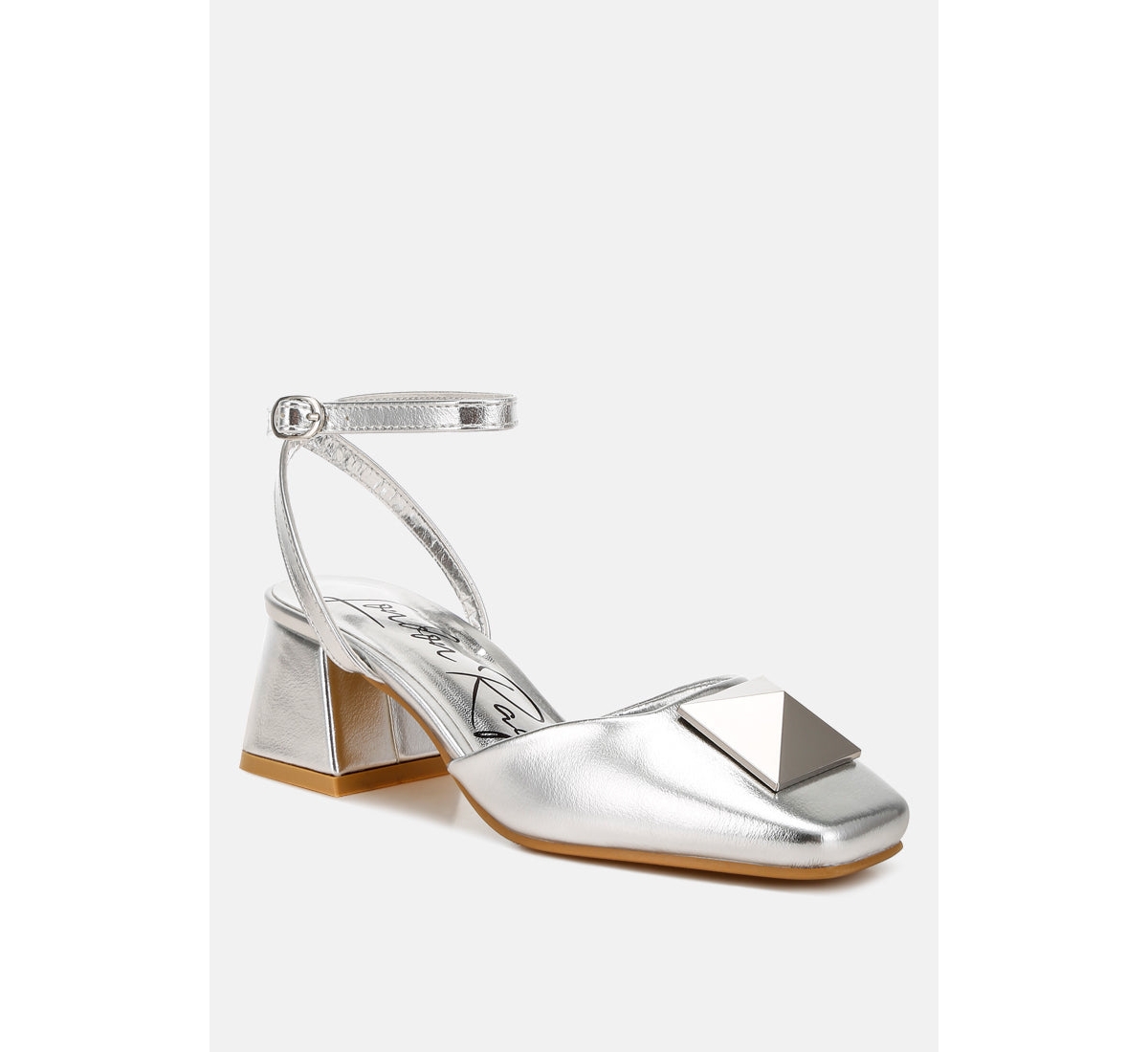 Click here for Griselda Brooch Detail Ankle Strap Sandals - Silve... prices