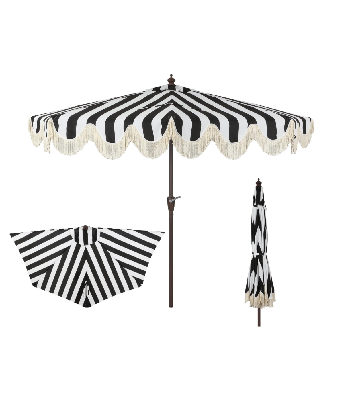 Click here for Jonathan Y 9ft Half Market Umbrella  Scalloped Fri... prices