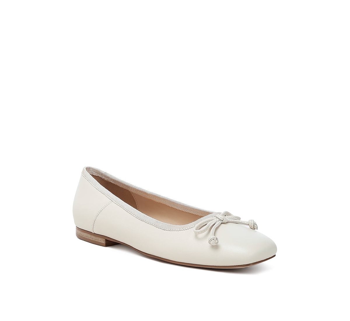 Click here for Lutten Square-Toe Bow Ballerinas - Light beige prices