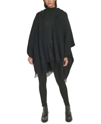 Calvin Klein Women's Hooded Fringe-Trim Shawl - Macy's
