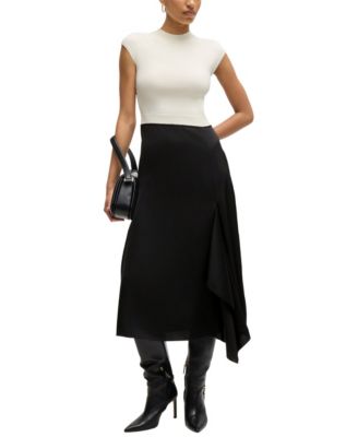 BOSS by Hugo Boss Women's Volant Trim Two-Part Dress - Macy's