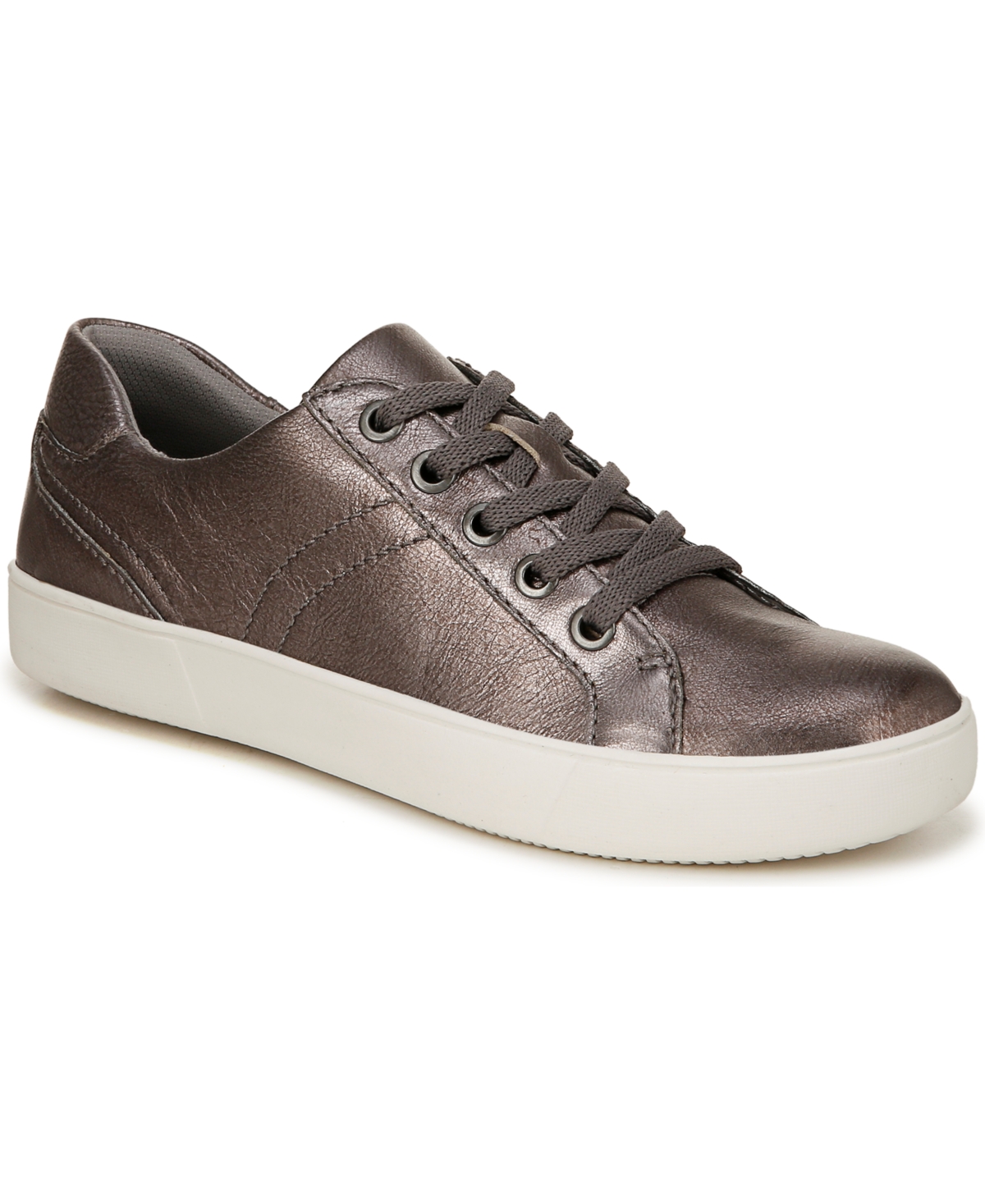 Click here for Naturalizer Morrison Lace Up Sneakers - Pewter Lea... prices