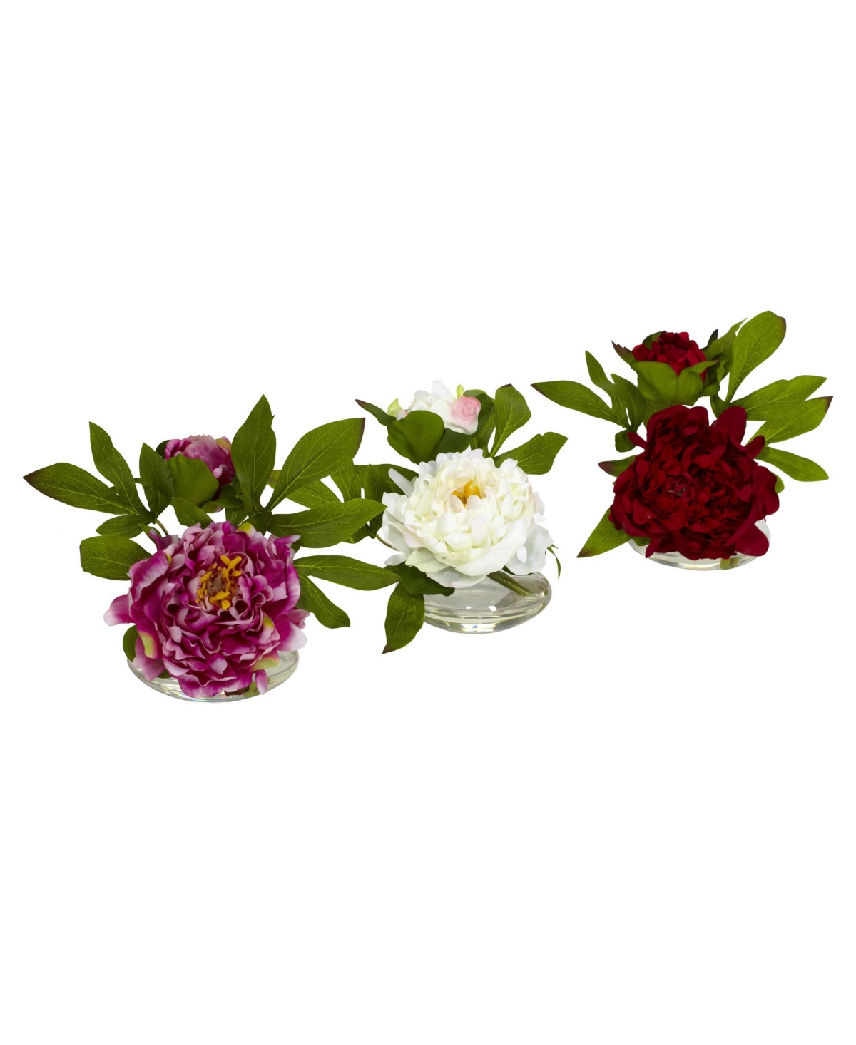 Click here for Slickblue Peony with Glass Vase – Set of 3... prices
