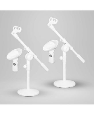 5 Core Desk 2PK Microphone Stand White • Adjustable Height Extendable ...
