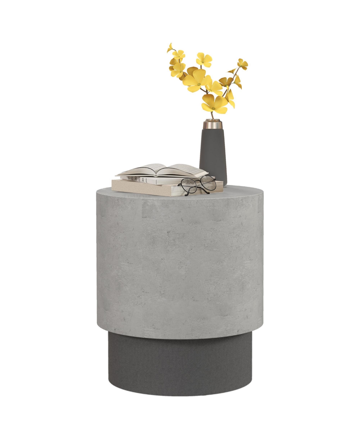 Click here for Homcom Concrete Finish Accent Table  Round Side Ta... prices