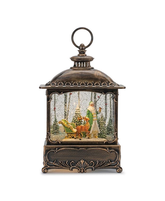 Slickblue LED Snow Globe with Santa and Sleigh Festive Holiday Decor ...