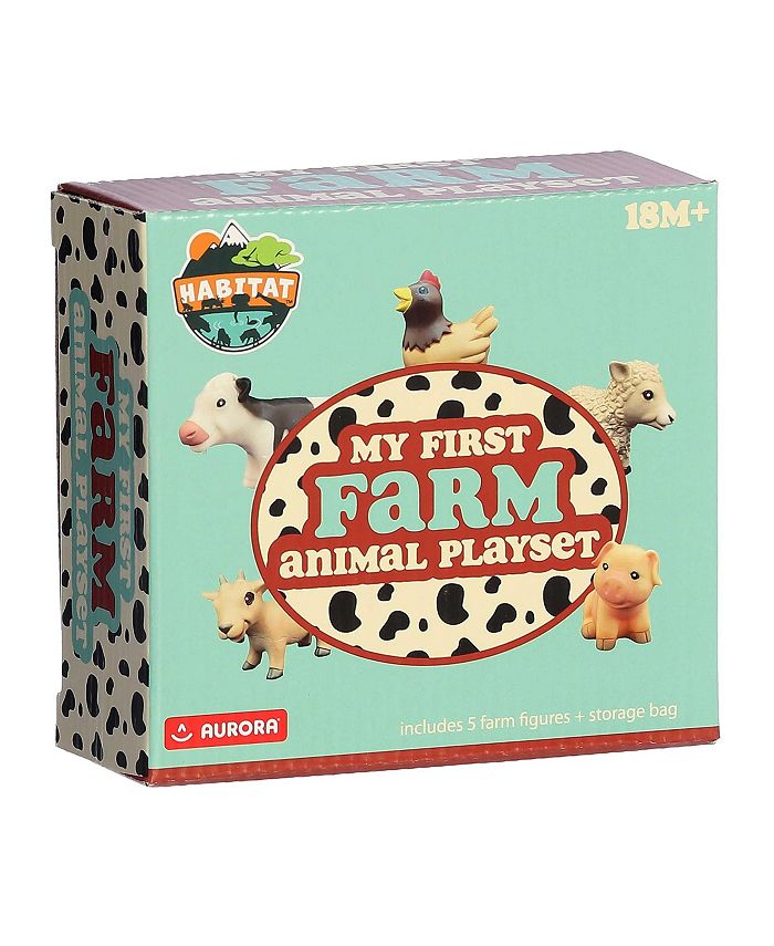 Aurora Toys Mini My First Farm Animal Play Set Habitat Timeless Toys ...