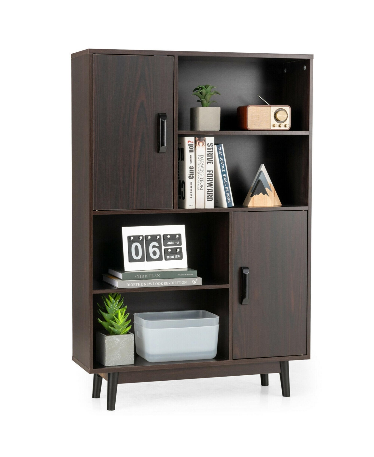 Click here for Gymax Sideboard Storage Cabinet Bookshelf Cupboard... prices