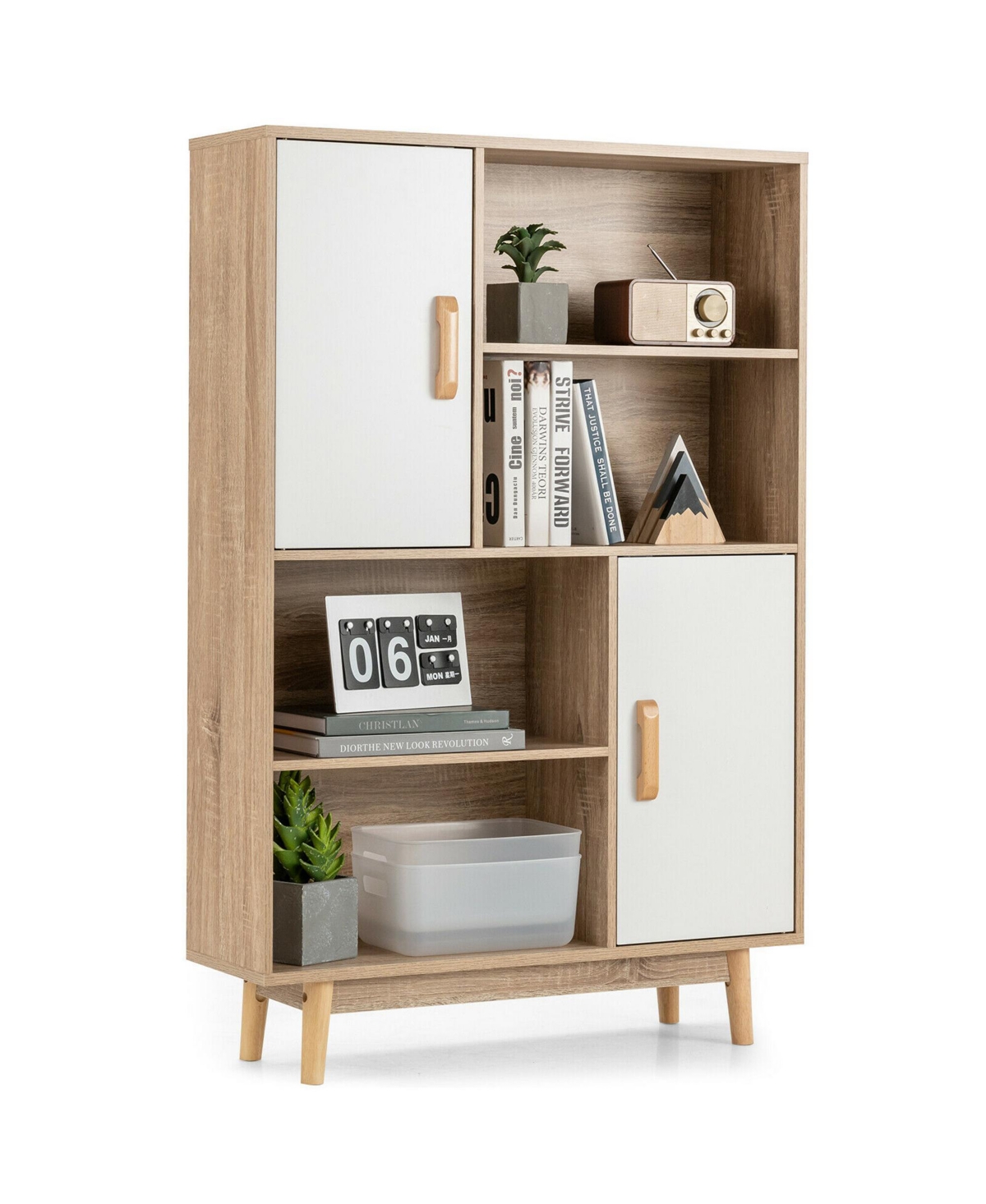 Click here for Gymax Sideboard Storage Cabinet Bookshelf Cupboard... prices