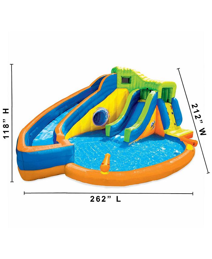 Banzai Pipeline Twist Kids Inflatable Outdoor Water Pool Aqua Park and ...