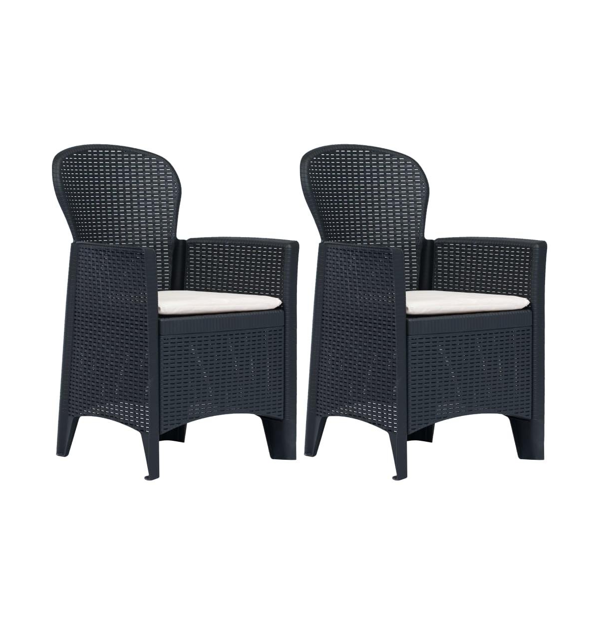 Click here for Patio Chairs 2 pcs with Cushion Anthracite Plastic... prices