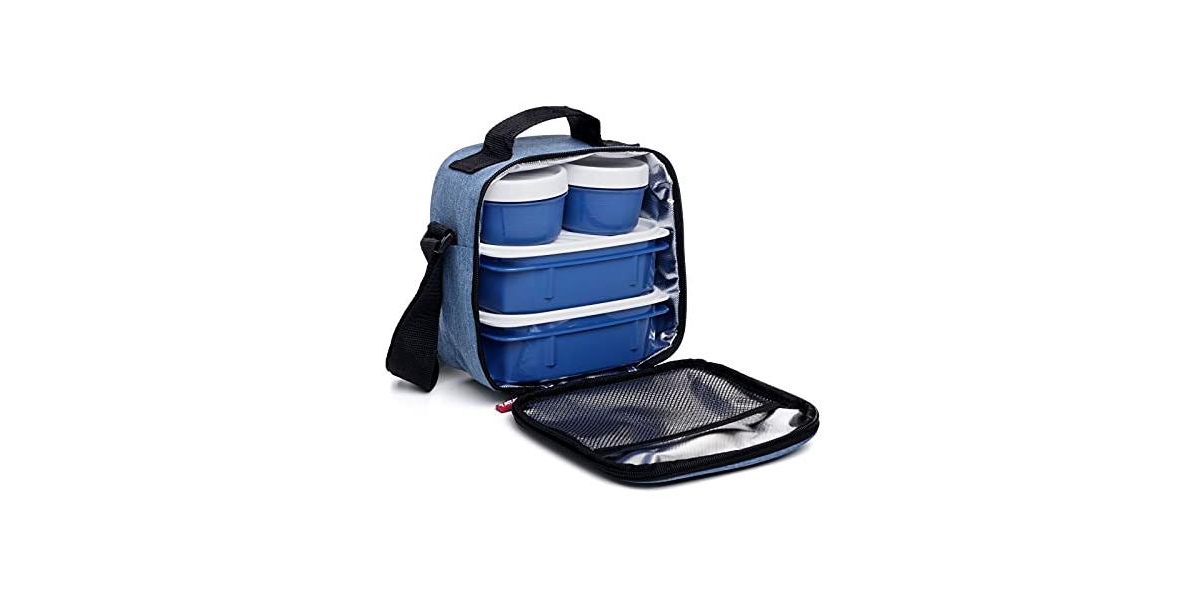 Click here for Superio Insulated Lunch Bag with Containers - Deni... prices