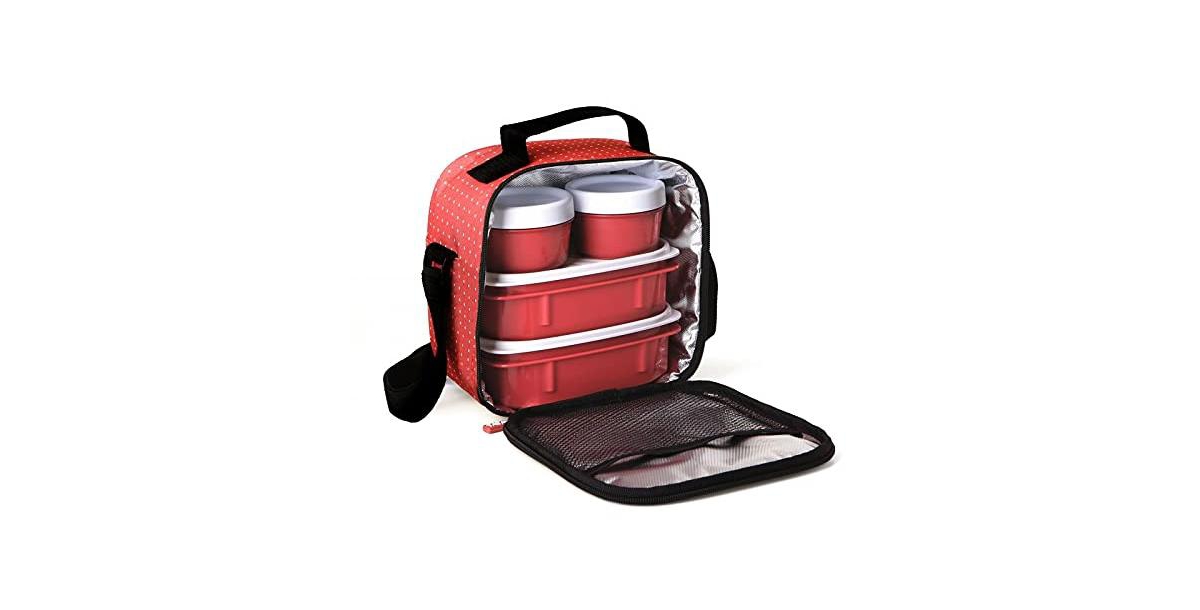 Click here for Superio Insulated Lunch Bag with Containers - Red prices