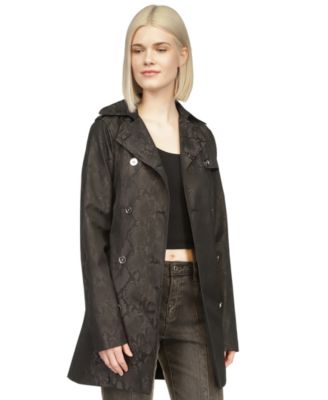 MICHAEL Michael Kors Women's Snake-Print Trench Coat - Macy's