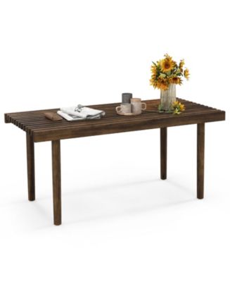 SUGIFT 39 Inch Coffee Table with Slatted Tabletop for Living Room ...