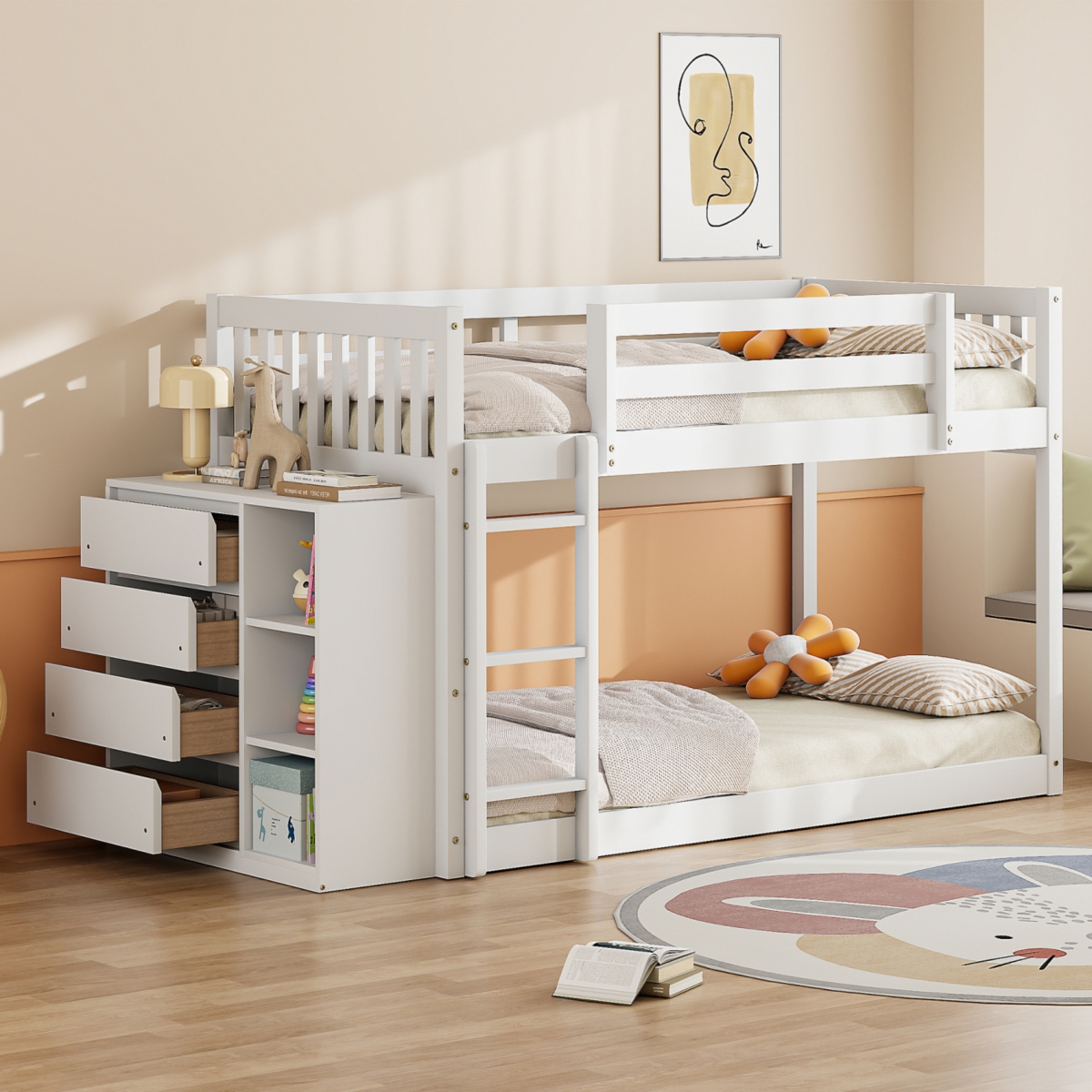 Click here for Streamdale Twin over Twin Bunk Bed with 4 Drawers... prices