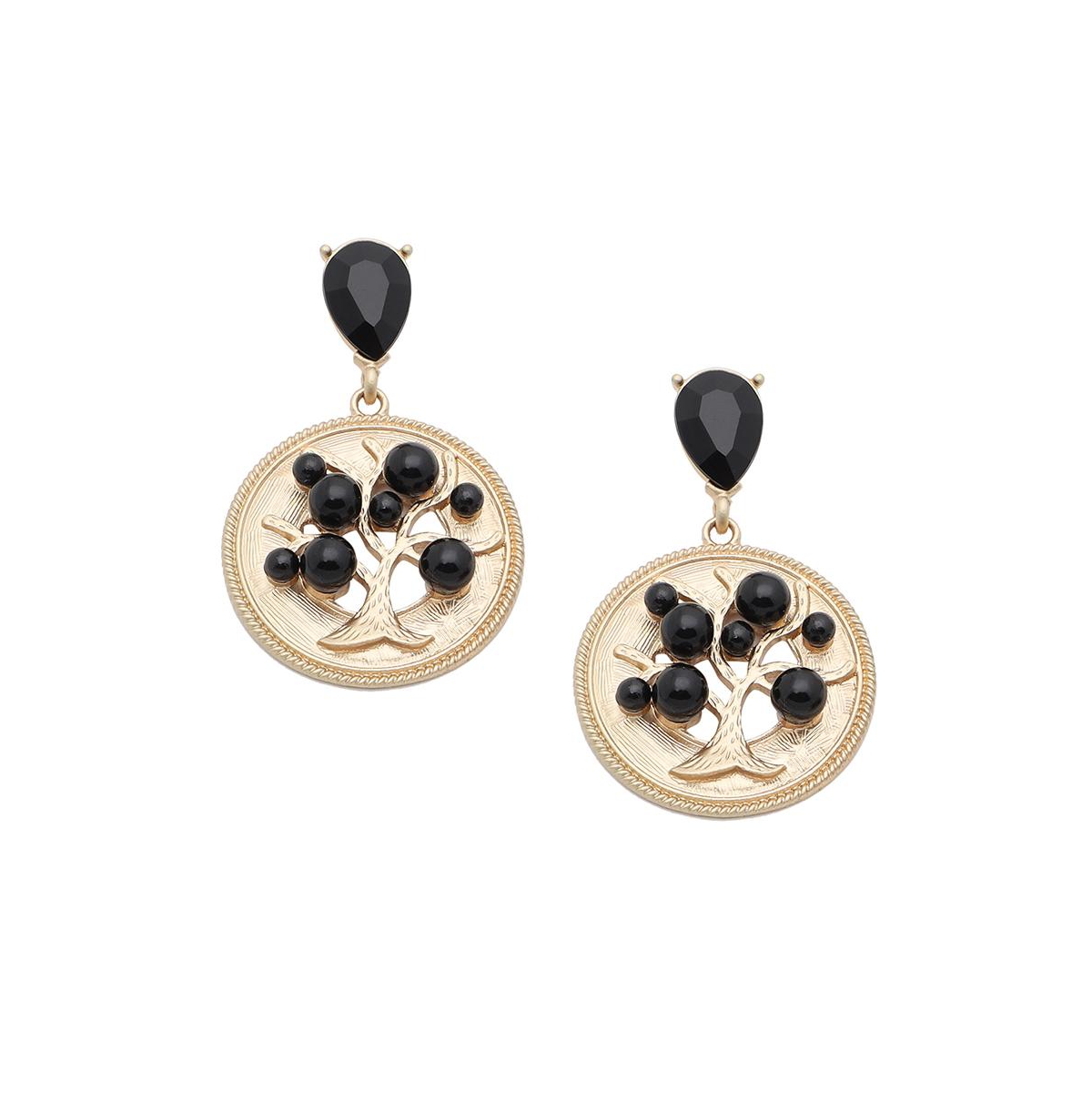 Click here for Sohi Womens Tree Drop Earrings - Black prices